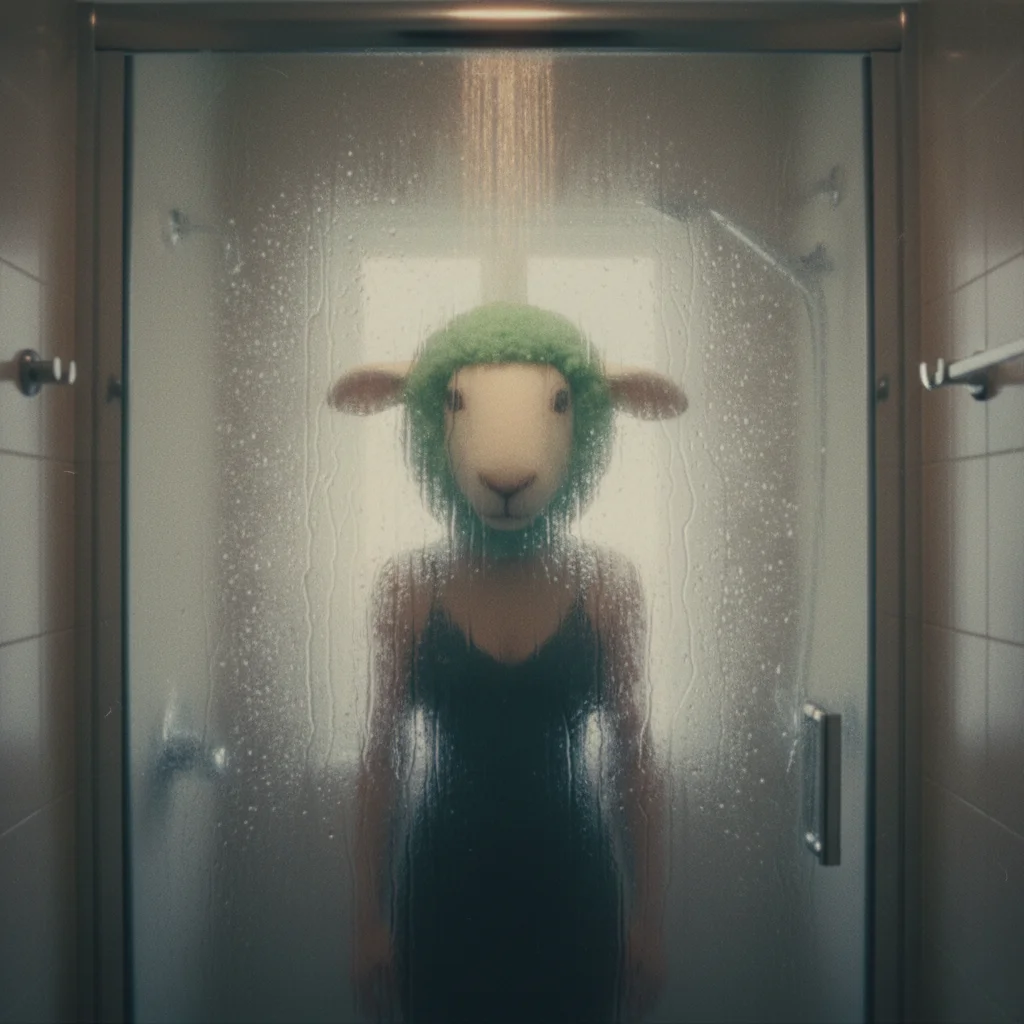 Surreal Sheep Shower – AI Photo Prompt | Care AI | CarePhoto AI